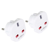 OcioDual 2 x UK to European Plug Adapters, Travel Plug Adapter, Type G ...