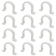 EATAKWARD 12 PCS White PVC Conduit Clamp, 1 2 inch Two Hole Plastic ...