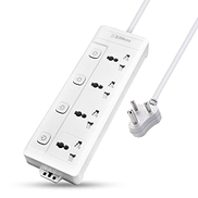 EMBOX Extension Board with 3 Meter Cable-4 Socket with 4 Individual ...