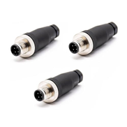 Elecbee 3 Pieces M12 Connector 4-Pin Male A Coded Straight Screw ...