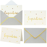 Winoo Design Gold and White Congratulations Cards with Envelopes, 36 PK ...