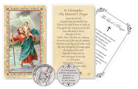 Trendzeen Saint Christopher Motorist Card - Saint Christopher Token, The Lord's Prayer Card ...