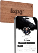 Tapy NFC Digital Business Card Premium Sapele Wood Smart Card Instant ...