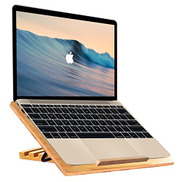 wishacc Extra Large Laptop Stand Bamboo Wood, Portable Laptop ...