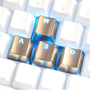 IJ9-0PO Computer keyboards 4 Pieces Aluminum Keycaps WASD Metal Keycaps ...