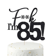 veegood 85 Cake Toppers, 85 Birthday Cake Toppers-Black Glitter, Funny ...