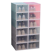6 Se7en Storage Shoes Box 10 Pack Plastic Foldable Stackable Clear ...