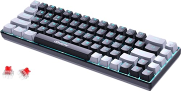 abucow 68-Key Mechanical Gaming Keyboard with Blue Backlight and Black ...