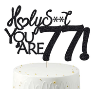 veegood Happy 77th Birthday Cake Topper 77 Birthday Cake Toppers-Black ...