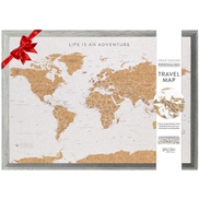 مواصفات و سعر Splosh Large Maps. World Map Pin Board in Grey, Wooden ...