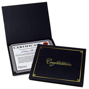 Fine Stationery Congratulations Black & Gold Certificate Folders - Pack ...