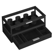 SONGMICS 2-Tier Watch Box with Solid Wood and Acrylic Top, Watch ...