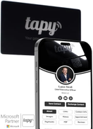 Tapy NFC Digital Business Card Premium Black Metal Smart Card Instant Networking Contactless ...