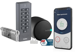 tedee Go Smart Lock Black, Bluetooth Electronic Door Lock with ...