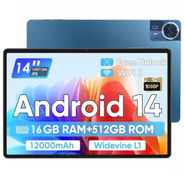 Generic 14-inch Tablet, Android 14, 16GB RAM + 512GB Storage, FHD ...