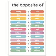 Printlabz The Opposite of Vocabulary Enhancement Classroom Poster ...