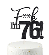 veegood 76 Cake Toppers, 76 Birthday Cake Toppers-Black Glitter, Funny ...
