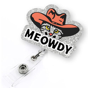 LEBEIGHT Funny Meowdy Cowboy Cat Badge Reel Retractable for Nurse ...