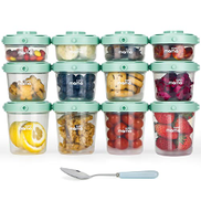SUPERMAMA Plastic Baby Food Containers 12 Set2 4 7oz,Stackable Baby ...