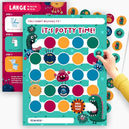 Potty Training Sticker Chart for Boys - Monsters Potty Reward Chart for ...