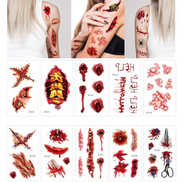APAP Halloween Tattoo Stickers3D Fake Scars Temporary Scary Face ...