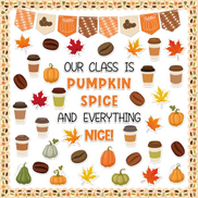 CPicdn 133Pcs Fall Coffee Cup Bulletin Board Classroom Decoration Set ...