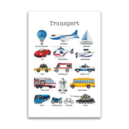 FHJ Transport Vehicle Chart Poster - Educational For Gradeschool ...