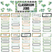 QOUBAI 116 Eucalyptus Class Jobs Bulletin Board Greenery Classroom Jobs ...