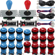 SJJX Arcade Game 2 Player Controller DIY Kit Microswitch Recessed Button 4&8 Way Joystick Zero ...