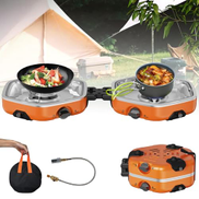 XGHDPBM Foldable Camping Gas Stove, 2 Burner Table Cooktop Gas Cooker ...