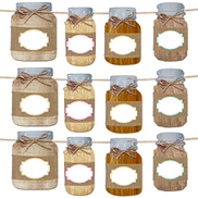 مواصفات و سعر Nezyo 48 Pieces Mason Jar Cutouts Mason Jar Accents Paper ...