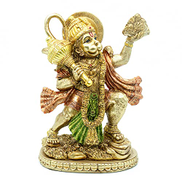 BangBangDa Hindu God Flying Hanuman Statue - Indian Lord Gold Finish ...