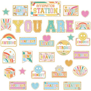 Naozinebi Hippie Retro Groovy Affirmation Station Bulletin Board Set ...
