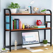 VLNAACH 2 Tier Desktop Bookshelf Bookcase, Computer Desk Bookshelf ...