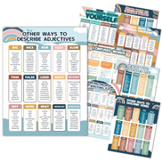 gisgfim 8Pcs Boho Rainbow English Educational Classroom Posters ESL ...