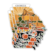 HEATHAVEN 3PCS Georgia State Retro Sticker, US States Sticker, US Map ...
