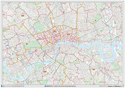 XYZ Maps London City Centre Postcode Districts - D12 - Wall Map-Paper ...