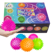 D.A.Y. Republic 6 Spiky 6.5cm LED Flashing Bouncy Disco Balls with ...