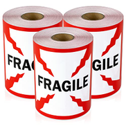 OfficeSmartLabels 900 Labels - 4 x 4 inch Glass Fragile Fragile ...