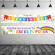 Blulu 2 Pieces Bienvenidos Sign Spanish Welcome Banner Spanish Banner ...