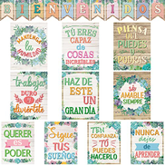 gisgfim 21 Pieces Bienvenidos Inspirational Spanish Posters Succulent ...
